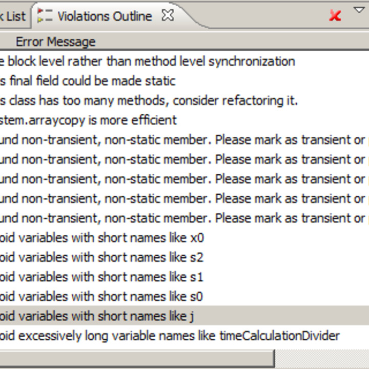 Static Code Analysis For Java Using Eclipse 0110 Be